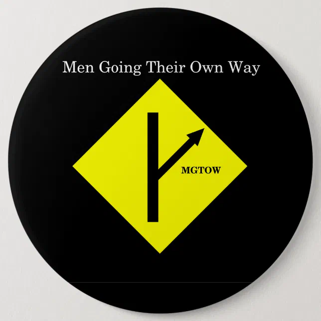 MGTOW Logo Button-XXLarge Size-Black Background Button | Zazzle