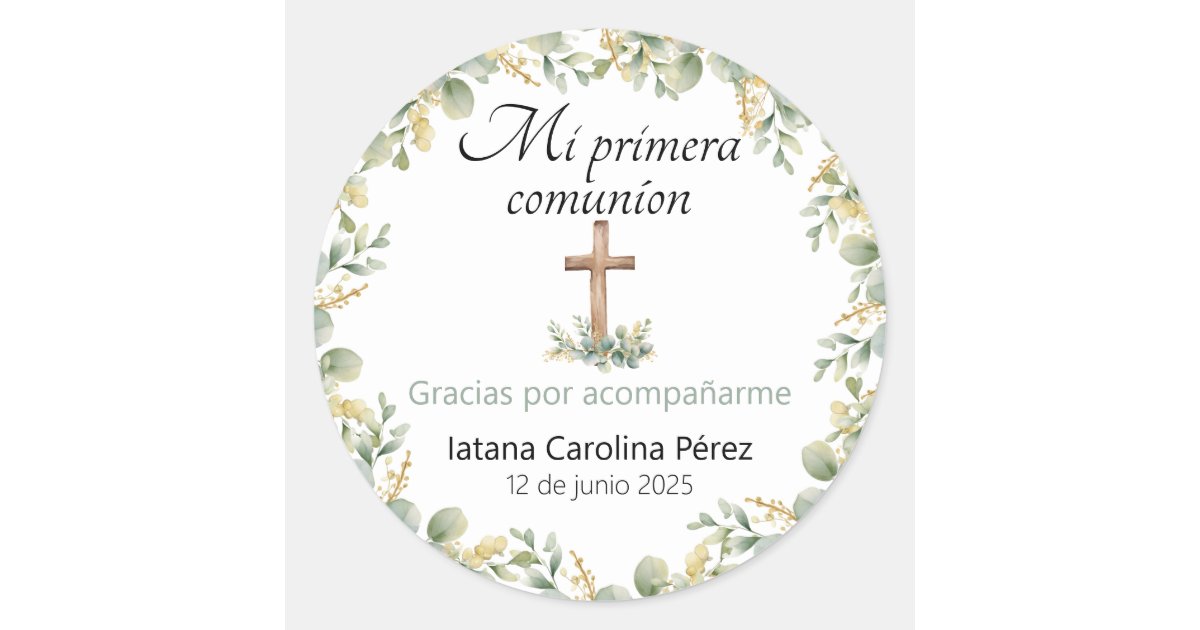 Mi Primera Comunion Stickers - First Communion | Zazzle