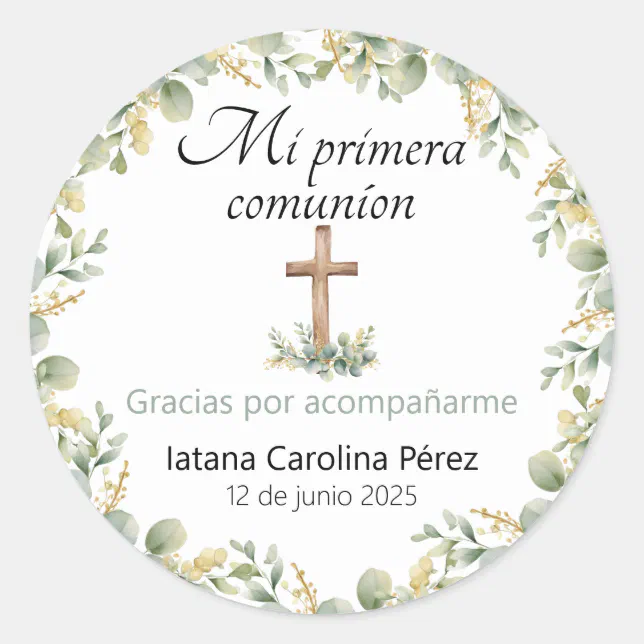 Mi Primera Comunion Stickers - First Communion | Zazzle