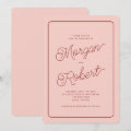 MIA Bold Pink & Red Wedding Invitation | Zazzle
