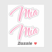 Mia name x2 sticker | Zazzle