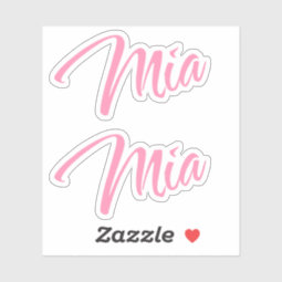 Mia name x2 sticker | Zazzle