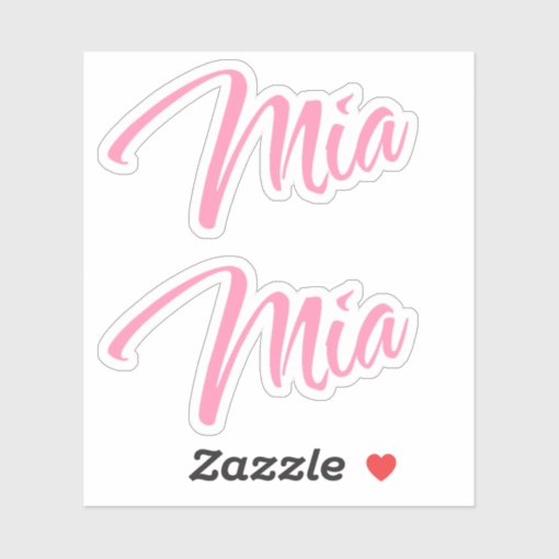 Mia name x2 sticker | Zazzle
