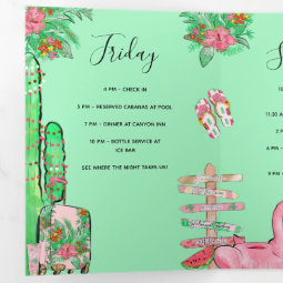 Miami Beach Bachelorette Itinerary Tri-Fold Invitation | Zazzle