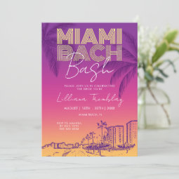 Miami Beach Bachelorette Weekend Itinerary Invitation | Zazzle