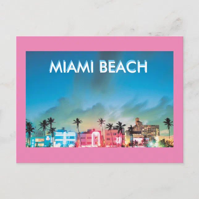 MIAMI BEACH FLORIDA POSTCARD | Zazzle