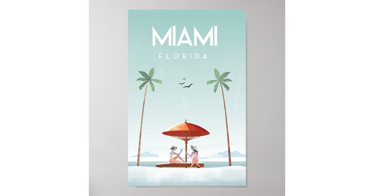 Miami beach florida travel poster | Zazzle