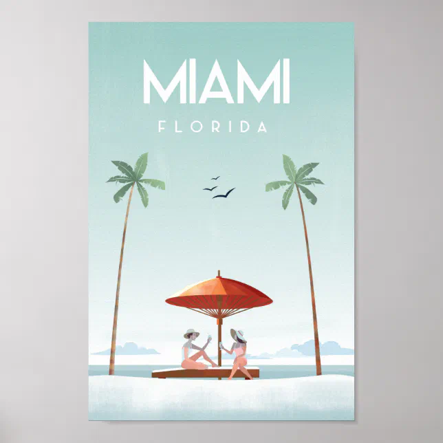 Miami beach florida travel poster | Zazzle