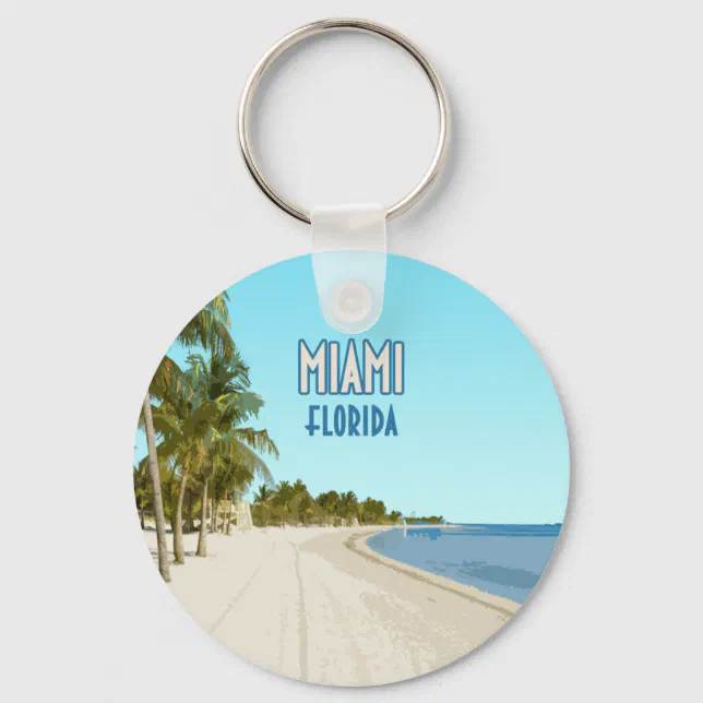 Miami Beach Florida Vintage Keychain | Zazzle