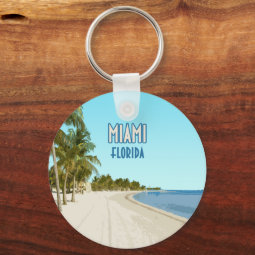 Miami Beach Florida Vintage Keychain | Zazzle