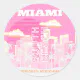 Miami Beach, Miami Travel Art, Preppy, Pink Classic Round Sticker | Zazzle