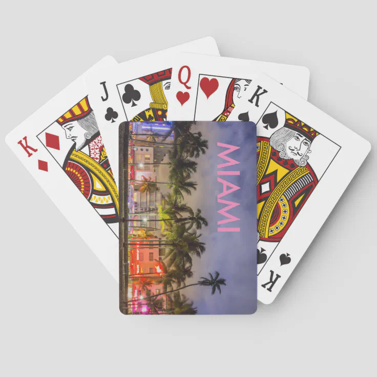 MIAMI BEACH PLAYING CARDS | Zazzle
