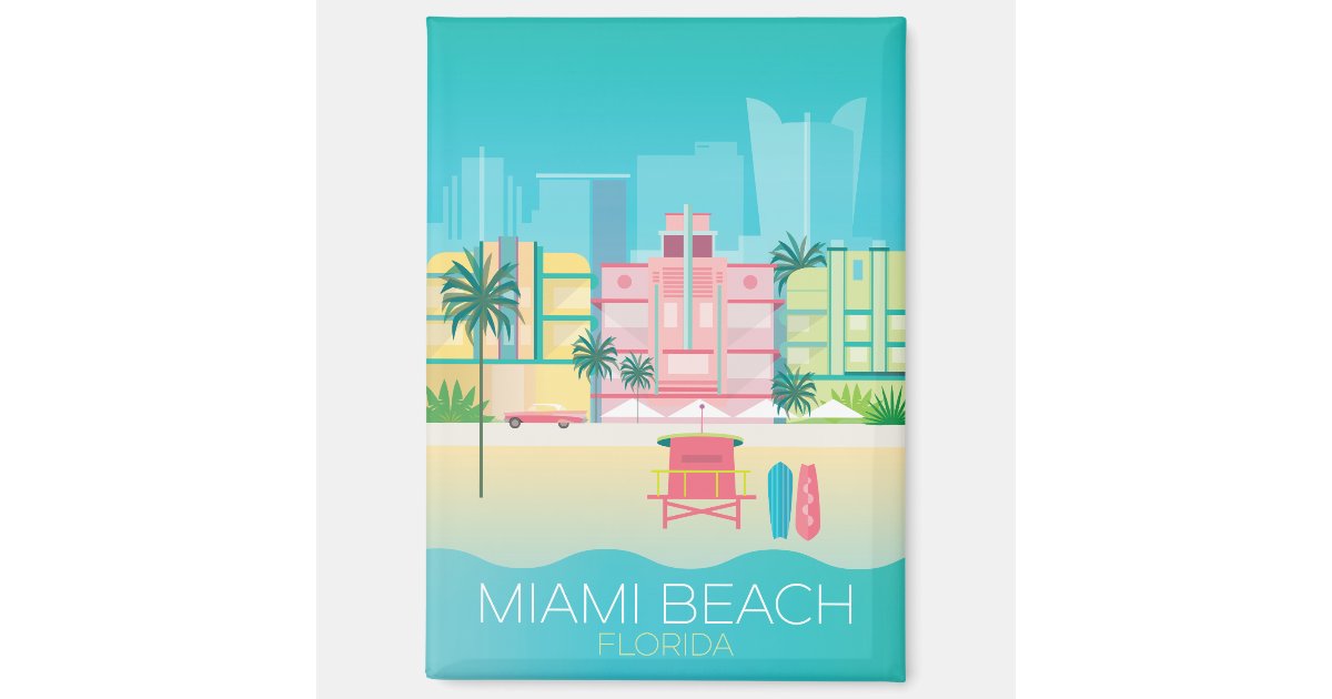 Miami Beach Refrigerator Magnet | Zazzle
