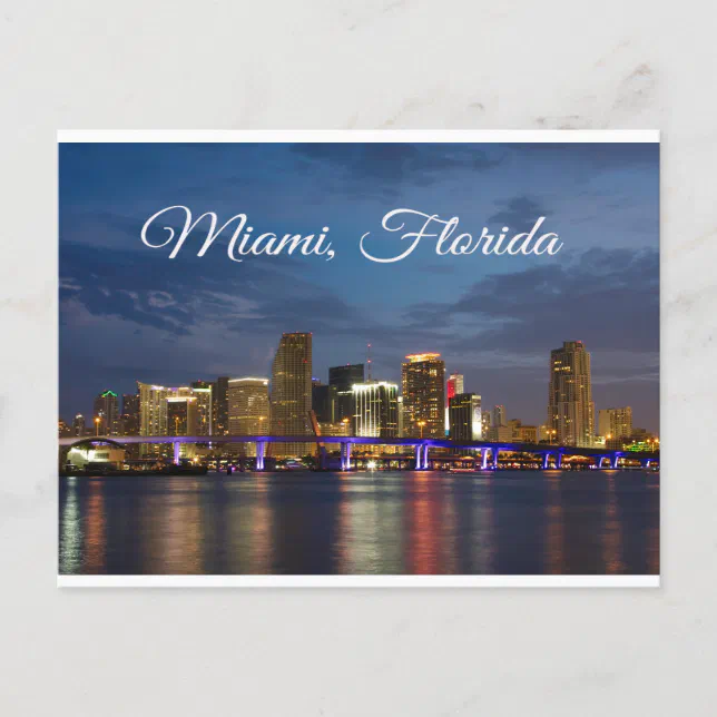 Miami Beach Skyline Florida Travel Postcard | Zazzle