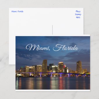 Miami Beach Skyline Florida Travel Postcard | Zazzle