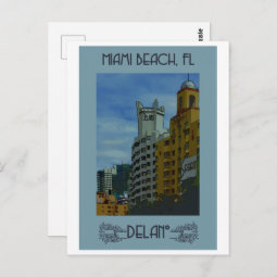 Miami Beach Vintage Travel Postcard | Zazzle