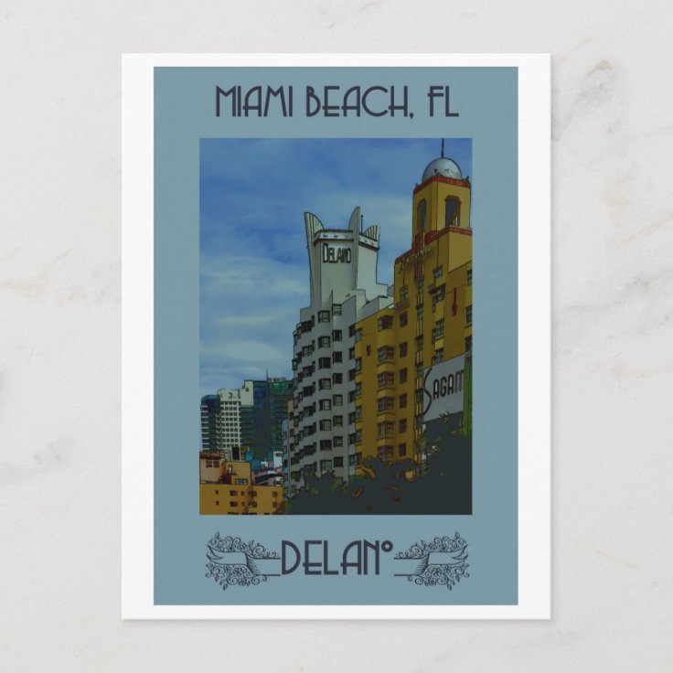 Miami Beach Vintage Travel Postcard | Zazzle