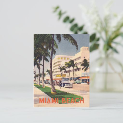 Miami Beach vintage travel style Postcard | Zazzle