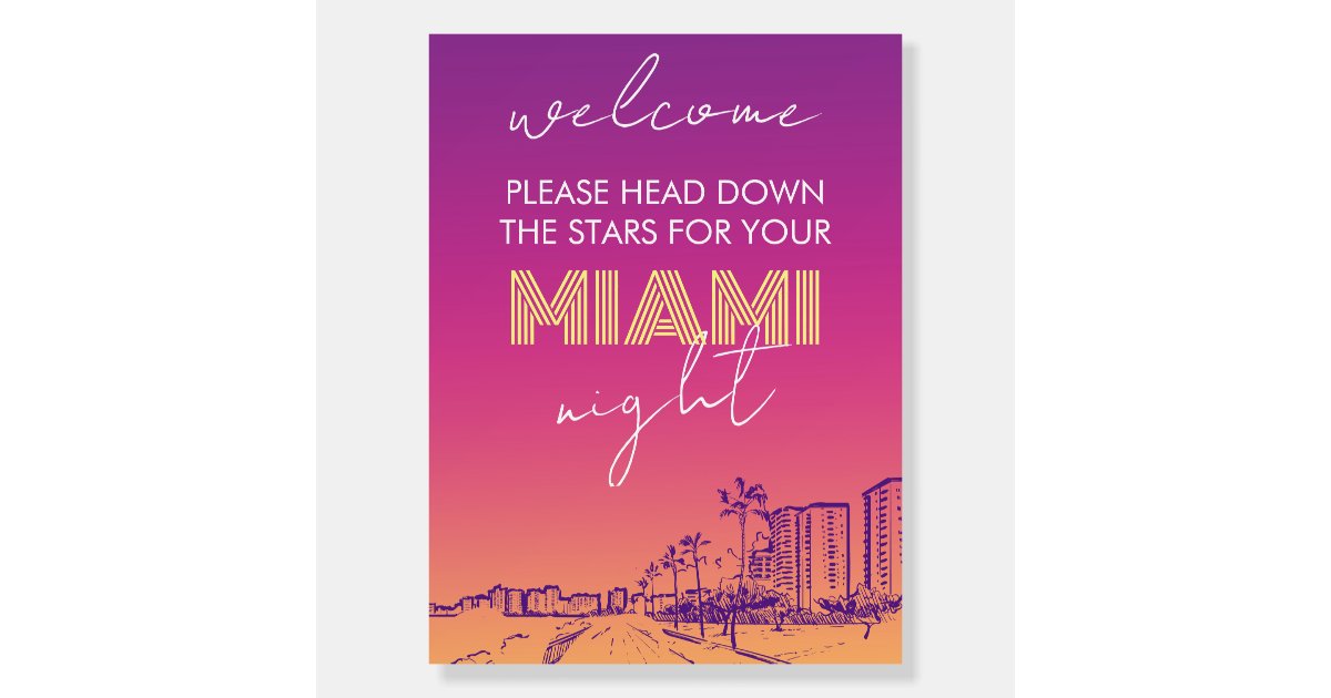 Miami Beach Welcome Sign | Zazzle