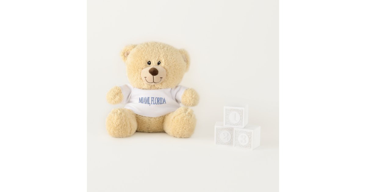 Miami, Florida - Blue Teddy Bear | Zazzle