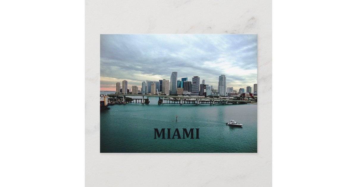 Miami Florida | City Skyline Postcard | Zazzle