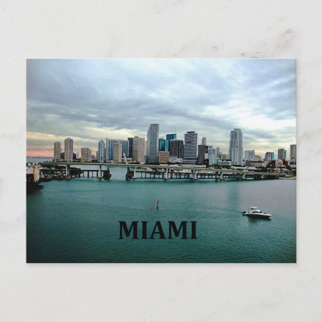 Miami Florida | City Skyline Postcard | Zazzle