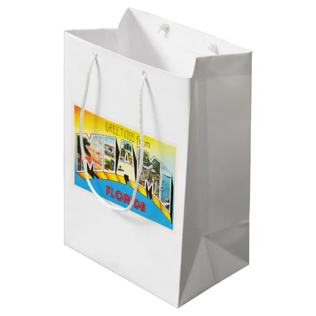 Miami Florida FL Old Vintage Travel Souvenir Medium Gift Bag | Zazzle