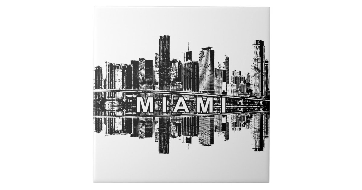 Miami, Florida skyline Ceramic Tile | Zazzle