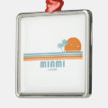 Miami Florida Sun Palm Trees Metal Ornament | Zazzle