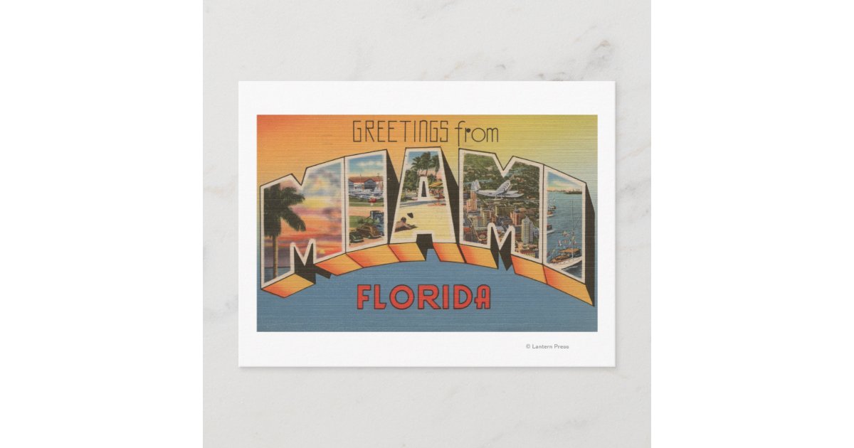 Miami, FloridaLarge Letter ScenesMiami, FL Postcard | Zazzle