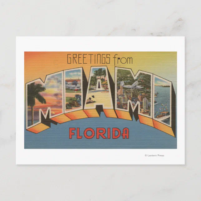 Miami, FloridaLarge Letter ScenesMiami, FL Postcard | Zazzle