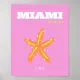 Miami, Miami Beach, Florida, Preppy, Pink, Orange Poster | Zazzle