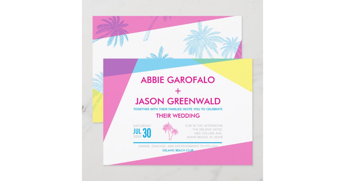 Miami Nights Wedding Invitation | Zazzle
