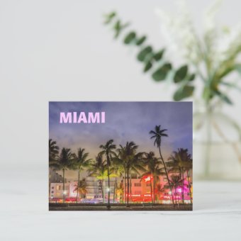 MIAMI SKYLINE POSTCARD | Zazzle