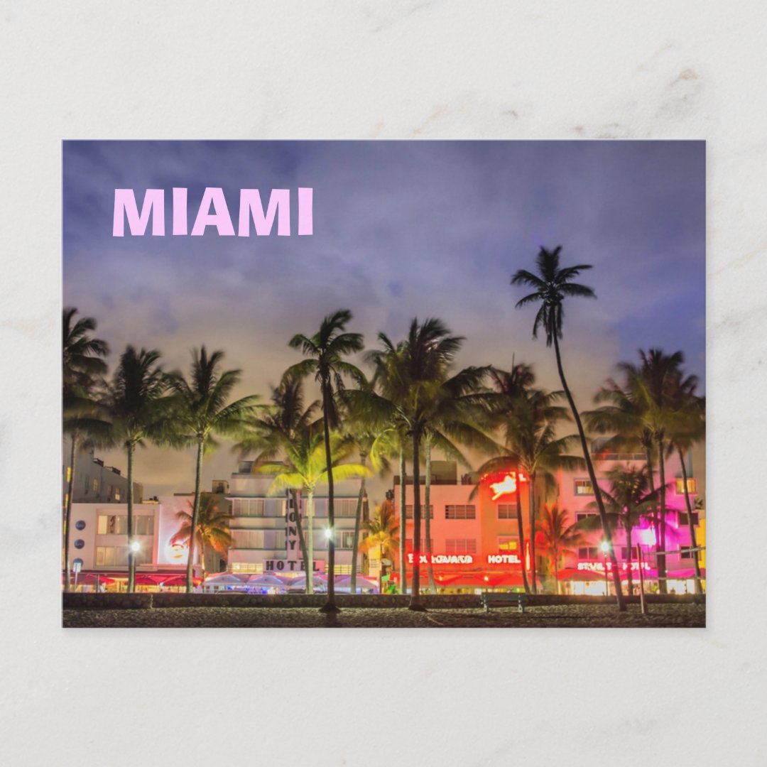 MIAMI SKYLINE POSTCARD | Zazzle