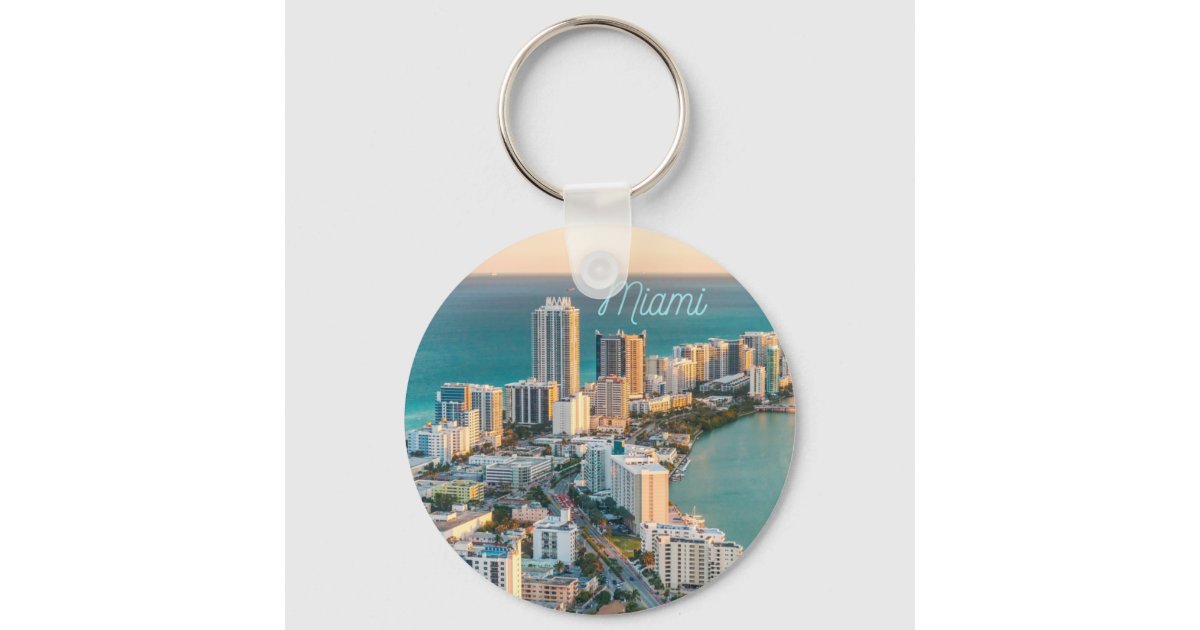 Miami South Beach Florida Ocean View Keychain | Zazzle
