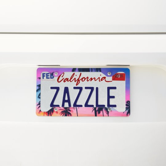 Miami sunset license plate frame | Zazzle.com