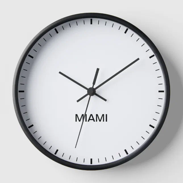 Miami Time Zone Newsroom Style Clock | Zazzle