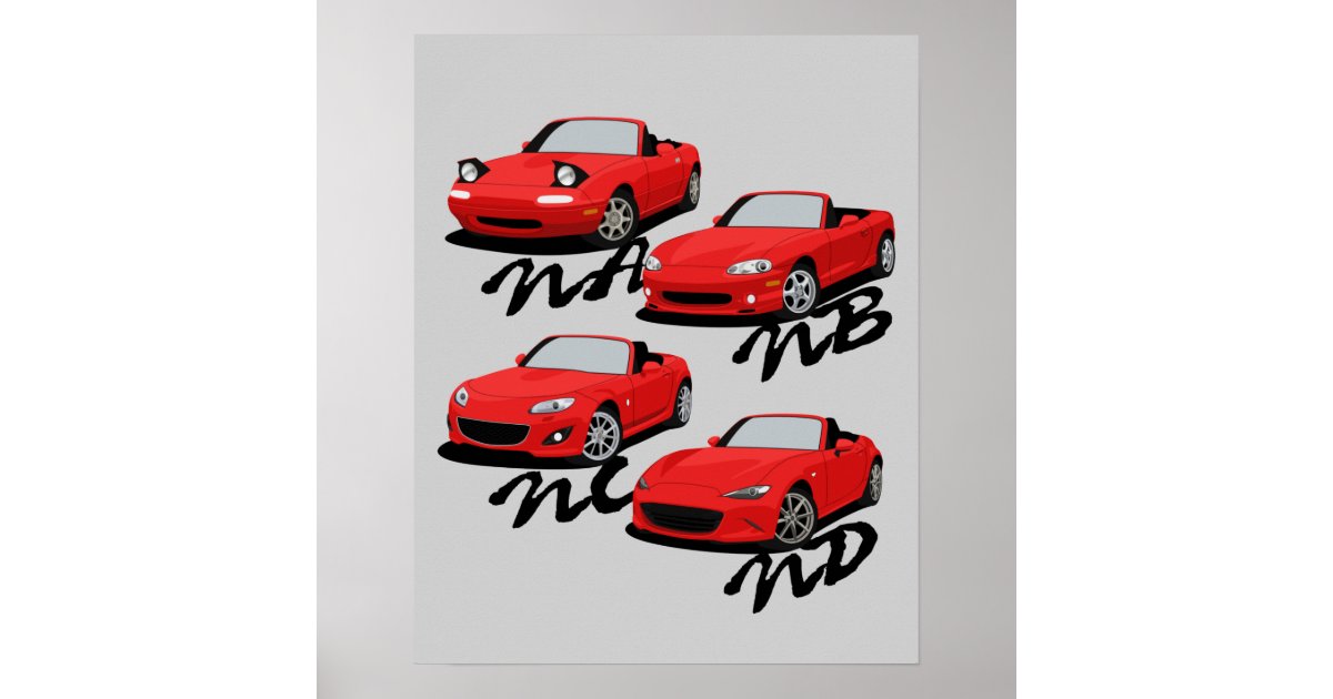 Miata Generations Poster | Zazzle