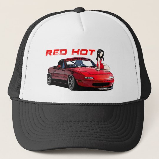 Miata MX-5 Red Hot Trucker Hat | Zazzle.com