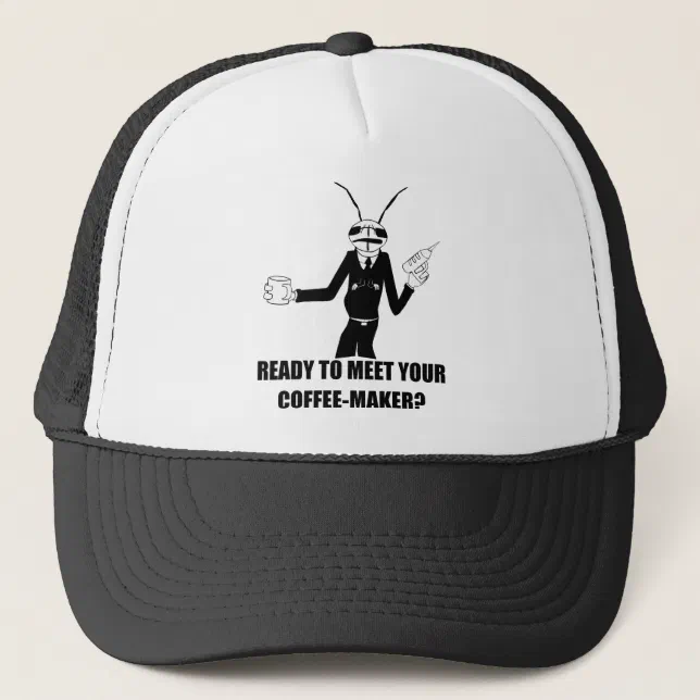MIB Worm Cricket Coffee Maker Trucker Hat | Zazzle