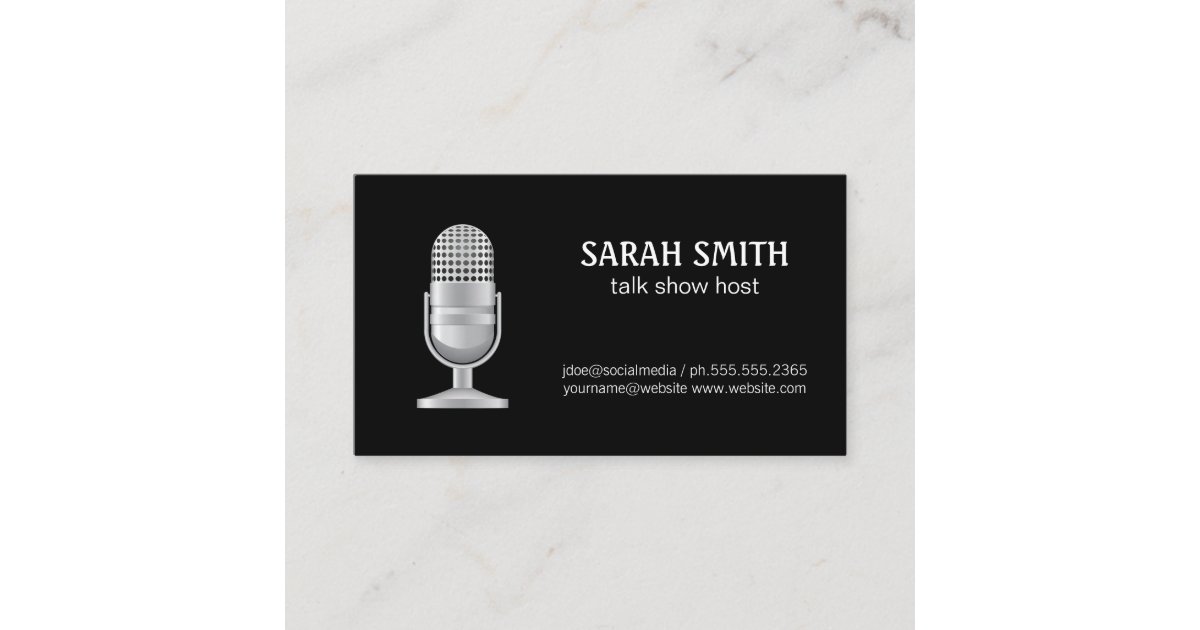 Mic | Blogger | Podcast Host Business Card | Zazzle