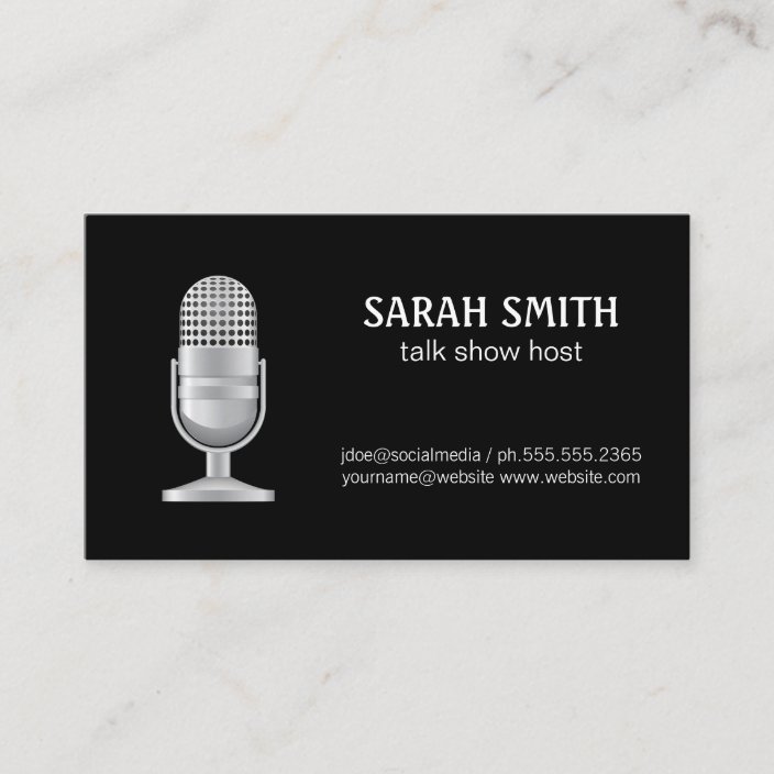 Mic | Blogger | Podcast Host Business Card | Zazzle.com
