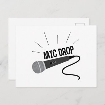 Mic Drop Postcard | Zazzle