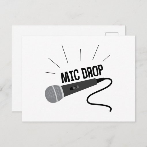 Mic Drop Postcard | Zazzle