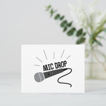 Mic Drop Postcard | Zazzle