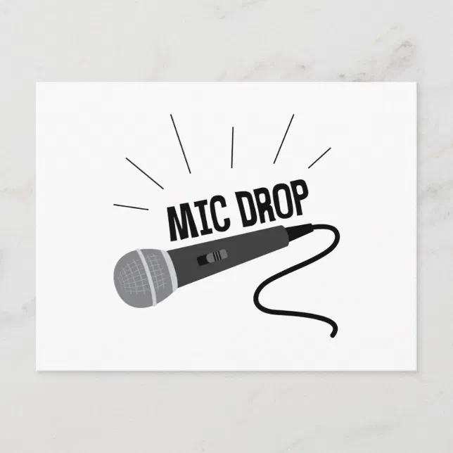 Mic Drop Postcard | Zazzle
