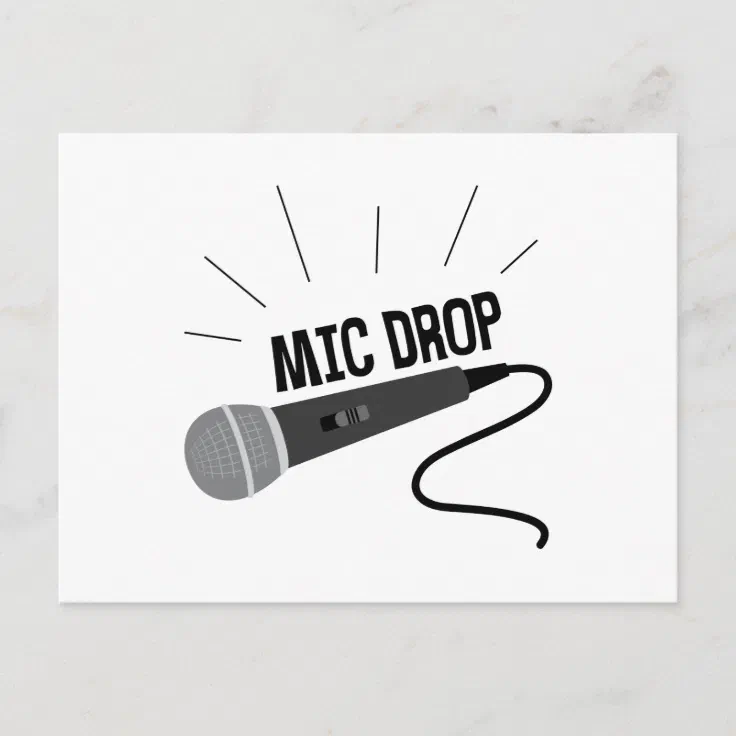 Mic Drop Postcard | Zazzle