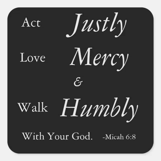 Micah 6:8 Bible Verse Sticker | Zazzle
