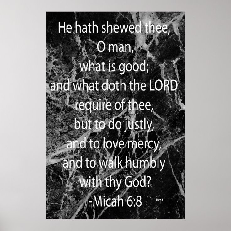 Micah 6:8 poster | Zazzle